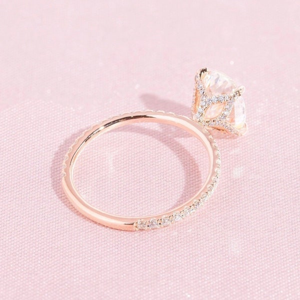 Moissanite Engagement Ring Petal Prong - Etsy