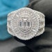 Mens Iced Out VVS Moissanite Ring, Baguette Round Diamond Ring for Men ...