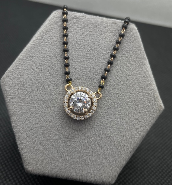 Single stone pendant mangalsutra store
