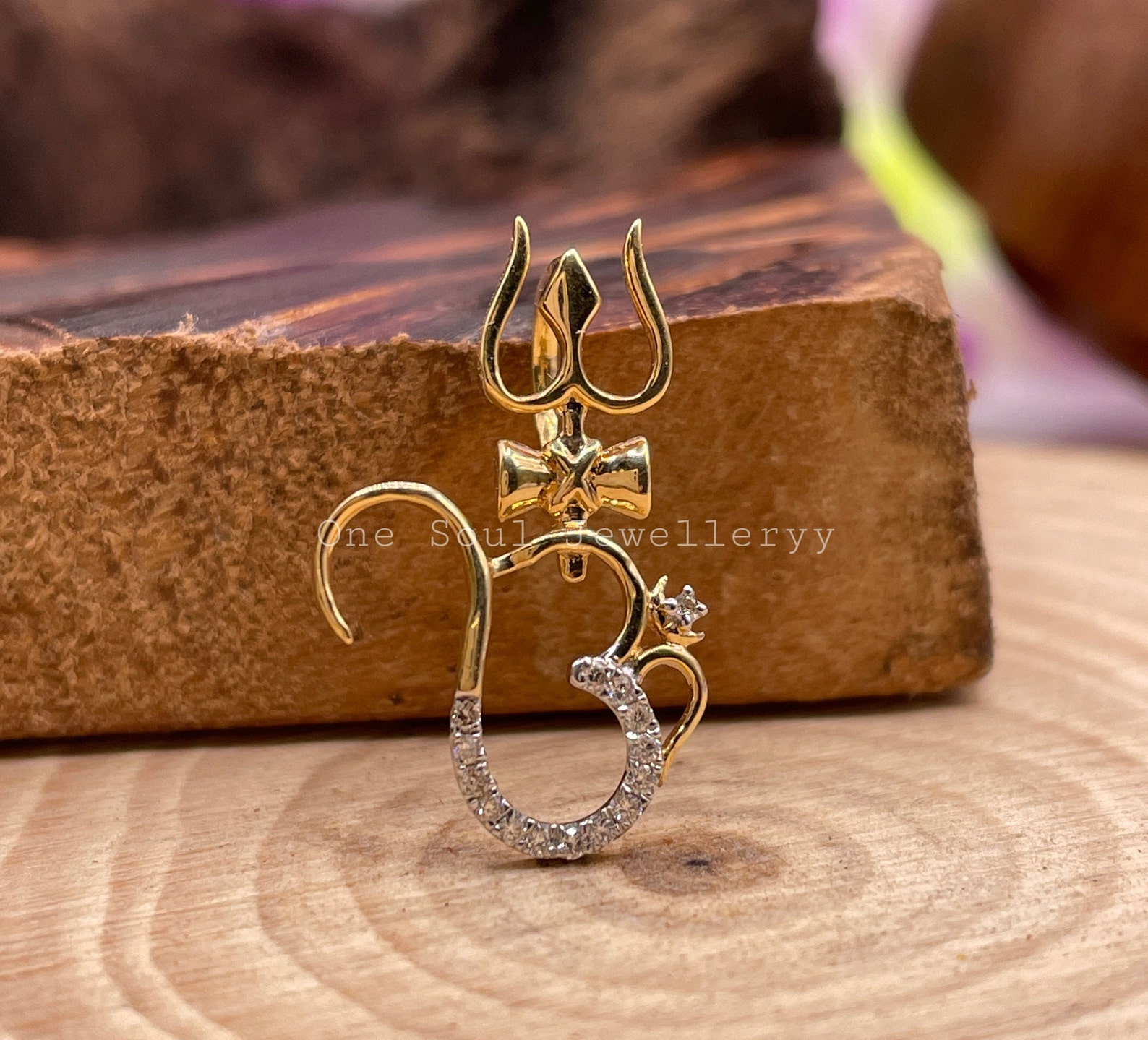 Lord Shiva Real Diamond Real 18K Gold Pendent. Mahadev Gold - Etsy