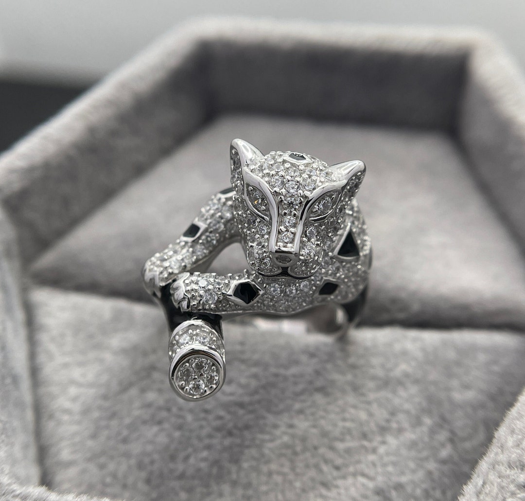 Panther Ring, Solid Gold Jaguar Ring, Handmade Leopard Diamond Ring ...