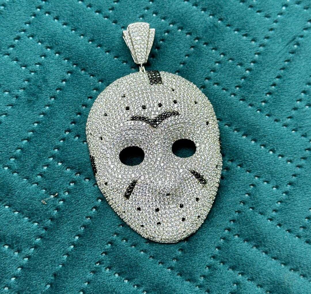 VVS Moissanite Iced Out Jason Mask Pendant, Custom Made Hip Hop Pendant ...