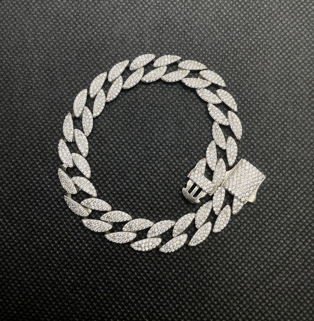 Miami Cuban Link Men's Bracelet, Rapper Bracelet, Hip Hop Bracelet ...