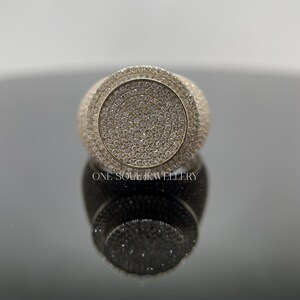 Yellow Gold Men's Iced Out Ring, Dome Iced Out Ring, Bling Cluster ...