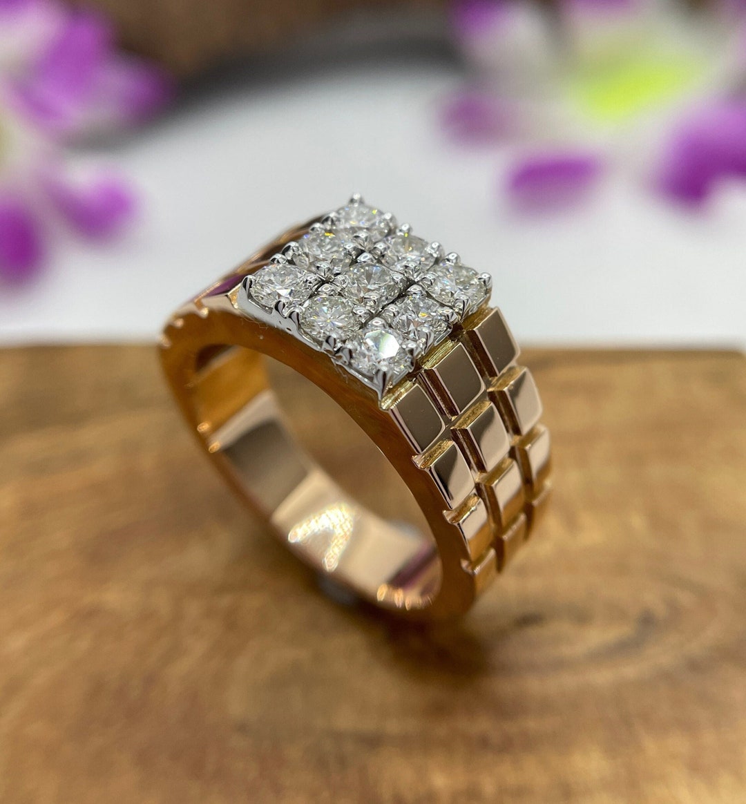 Luxury Mens Diamond Ring, Presidential Mens Engagement Ring, Classic ...