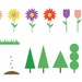Spring Clipart | Trees and Flowers Clipart | Commercial Use | Rainbow ...