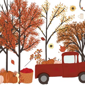 Fall Pumpkin Patch Clipart | Autumn Clipart | Vintage Truck Clipart ...