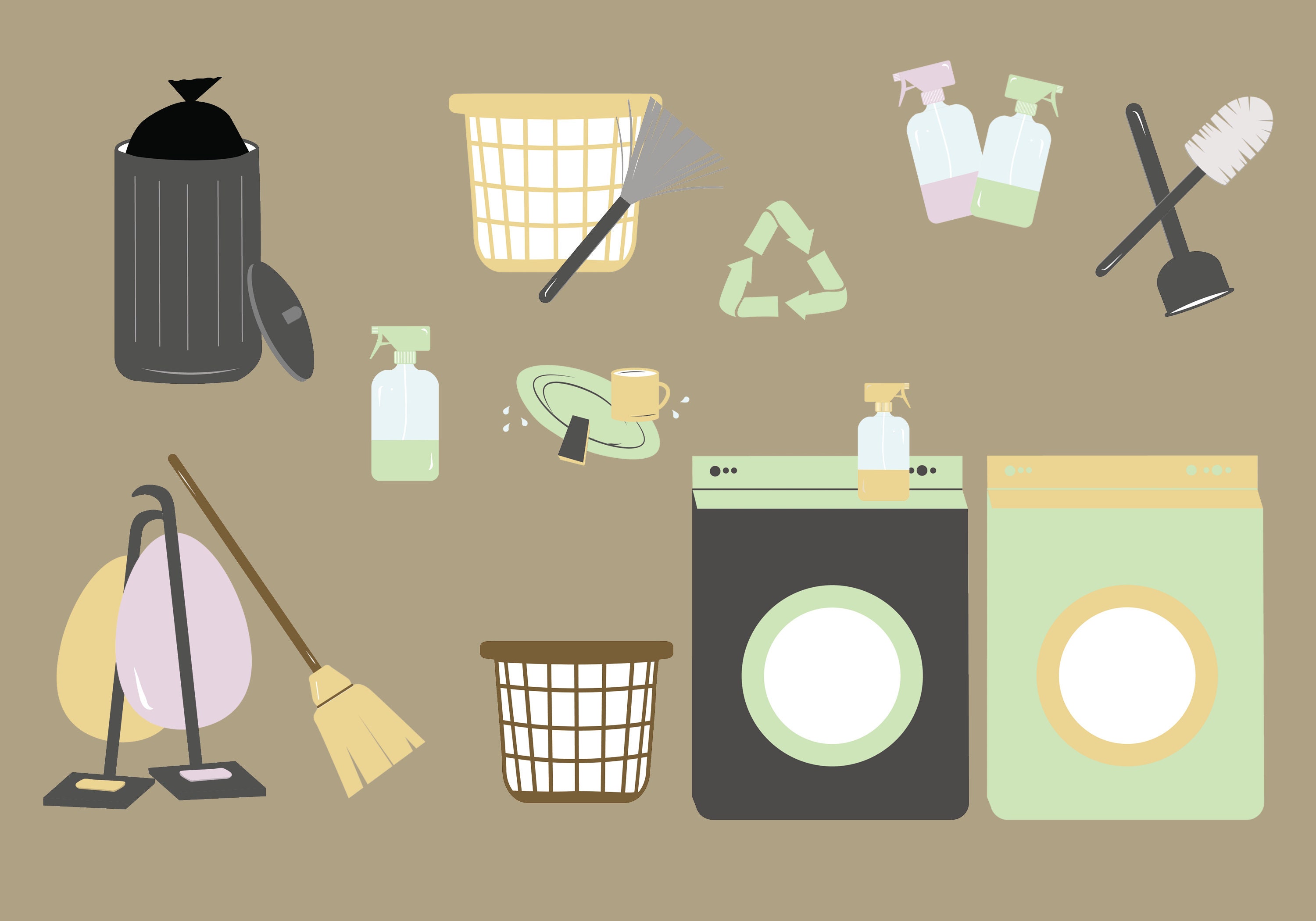 Cleaning Clipart | Chores Clipart for Kids | Housework Clipart ...