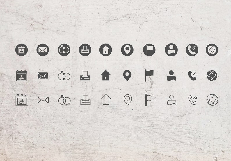Traditional Grey Contact Icons Extended Edition | Digital Grey Contact ...