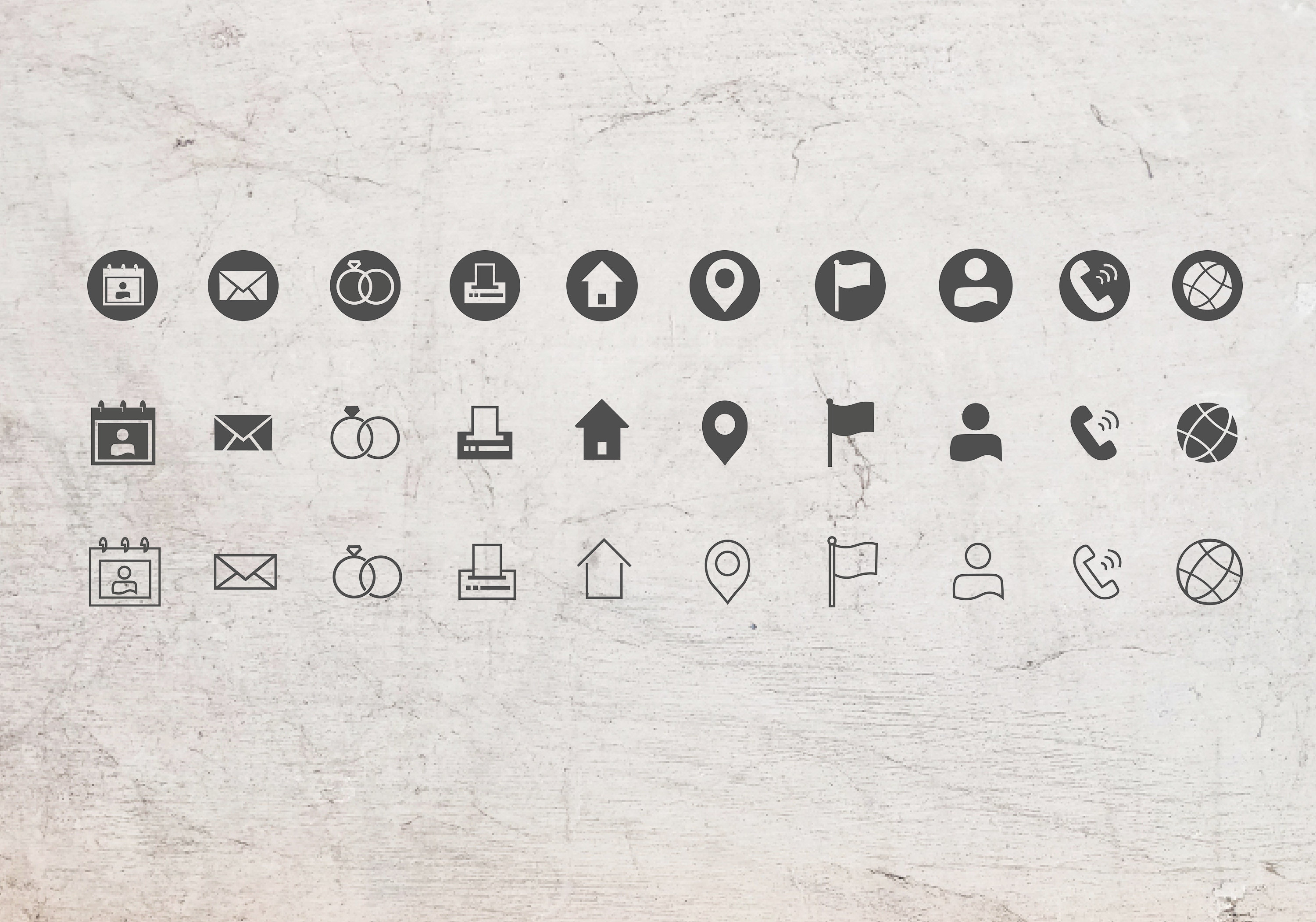 Traditional Grey Contact Icons Extended Edition | Digital Grey Contact ...