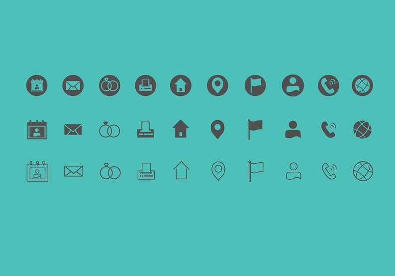 Traditional Grey Contact Icons Extended Edition | Digital Grey Contact ...