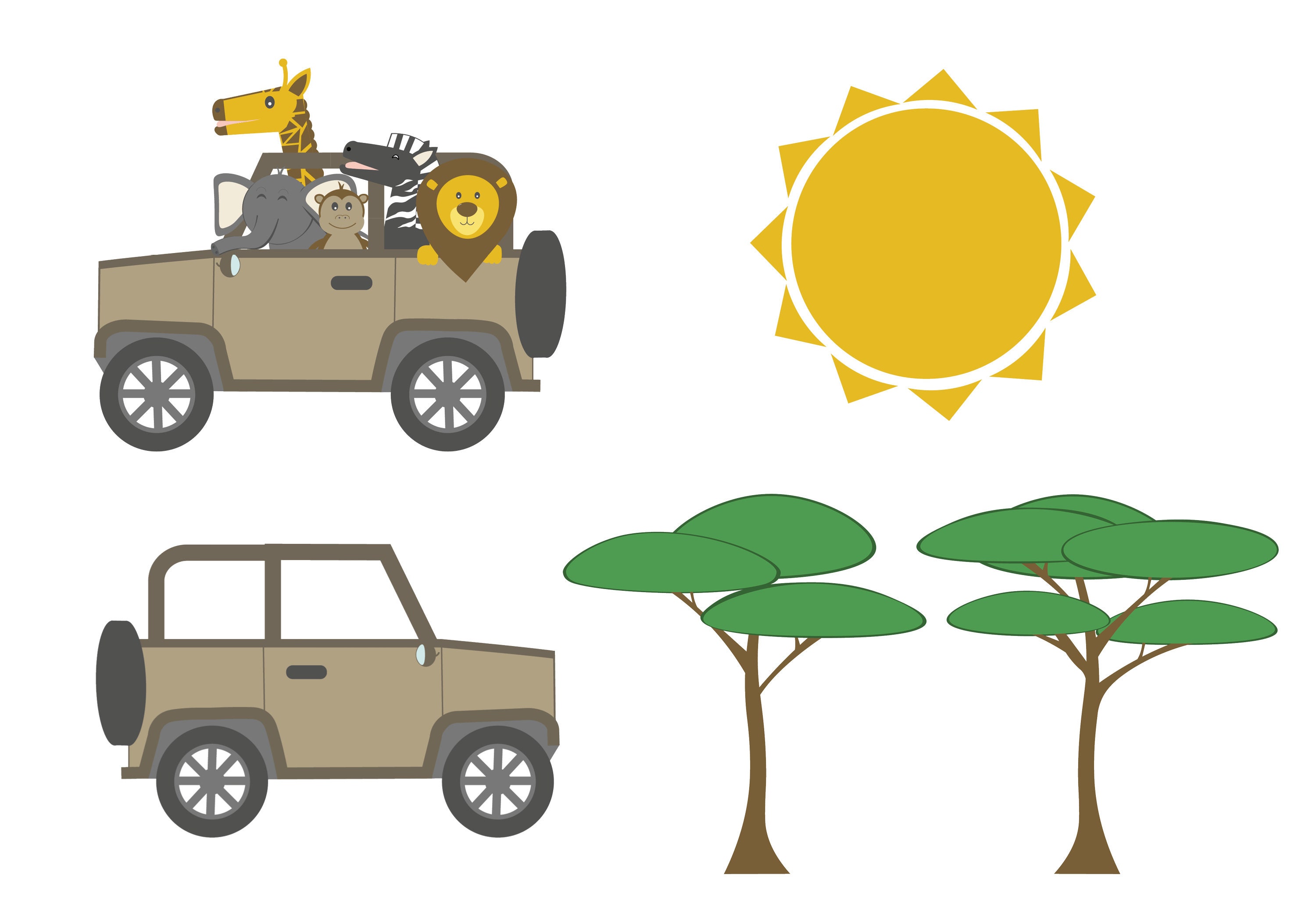 Safari Animals Clipart | Safari Clipart | Commercial Use | Jungle ...