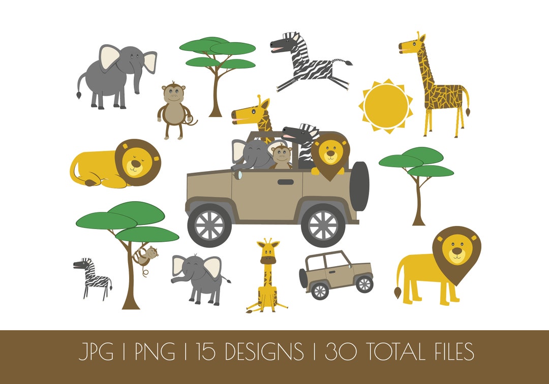 Safari Animals Clipart | Safari Clipart | Commercial Use | Jungle ...