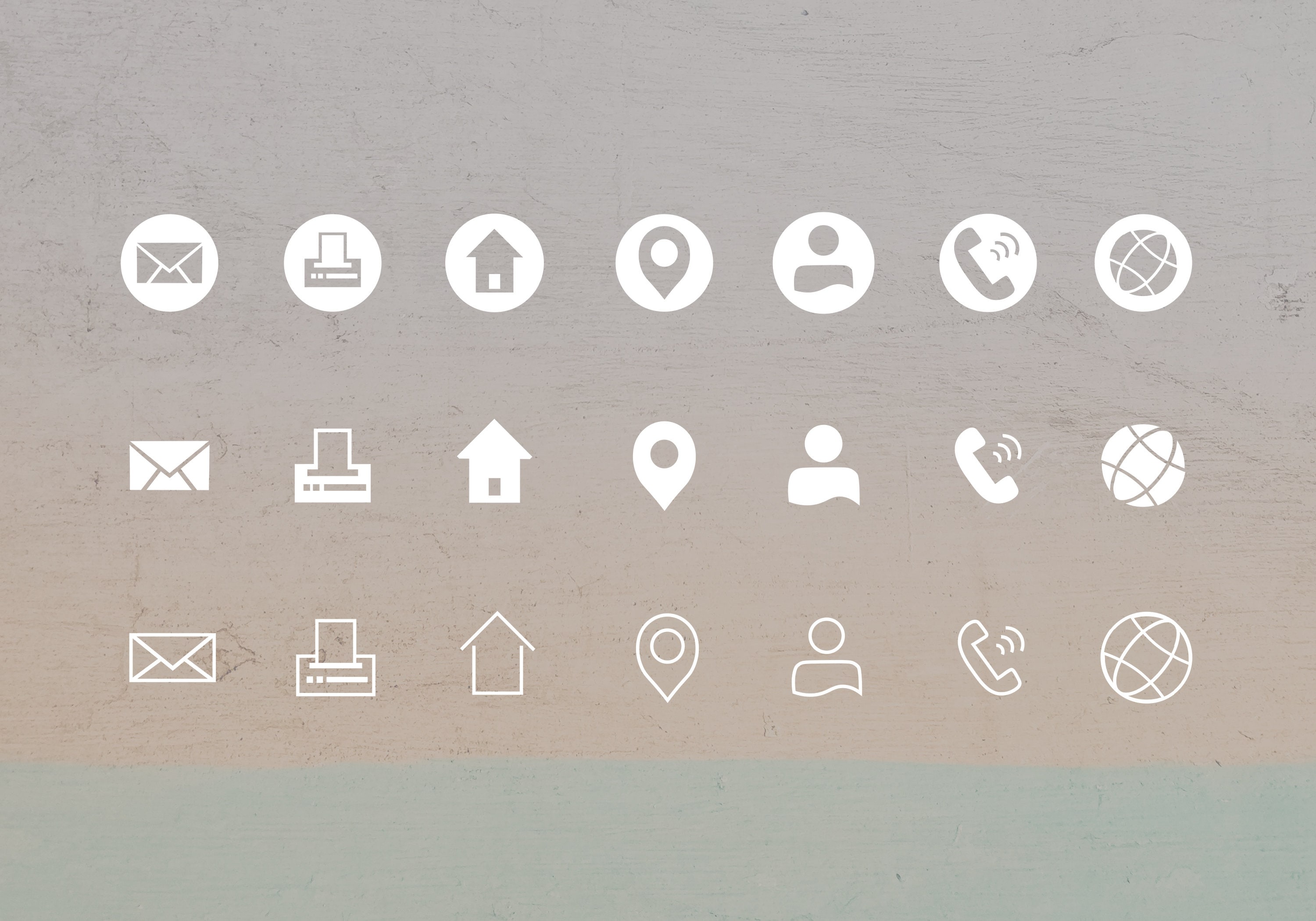 Traditional White Contact Icons | Digital White Contact Buttons | White ...