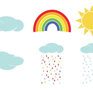 Spring Clipart | Trees and Flowers Clipart | Commercial Use | Rainbow ...