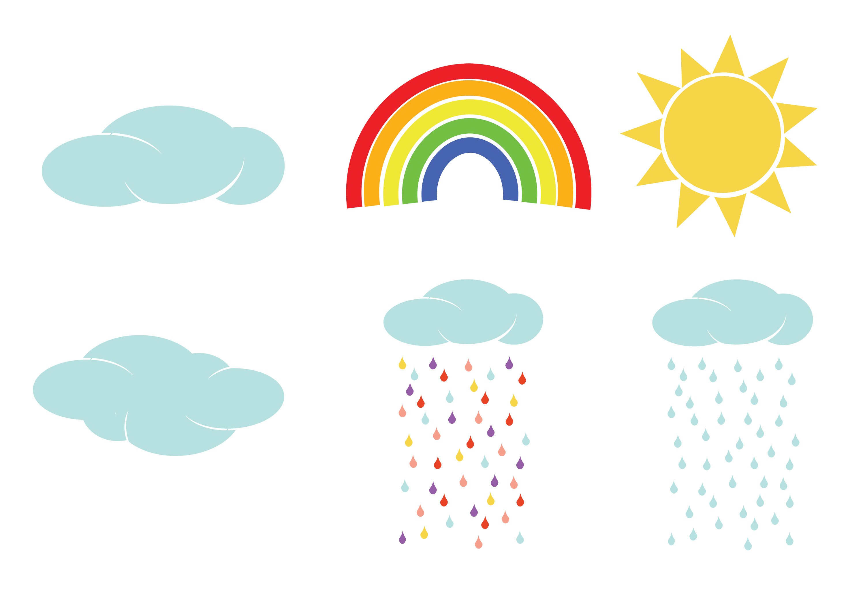 Spring Clipart | Trees and Flowers Clipart | Commercial Use | Rainbow ...