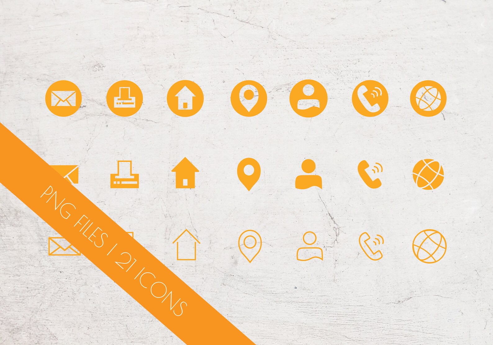 Traditional Orange Contact Icons | Digital Orange Contact Buttons ...