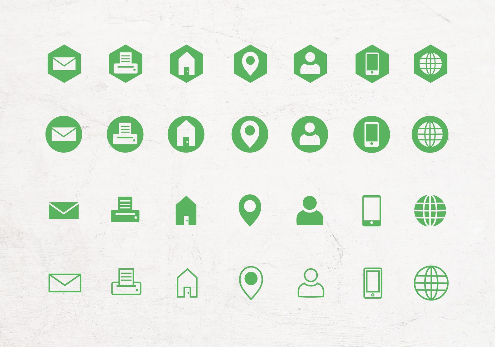 Modern Green Business Card Icons | Business Card Icons | Blog Buttons ...