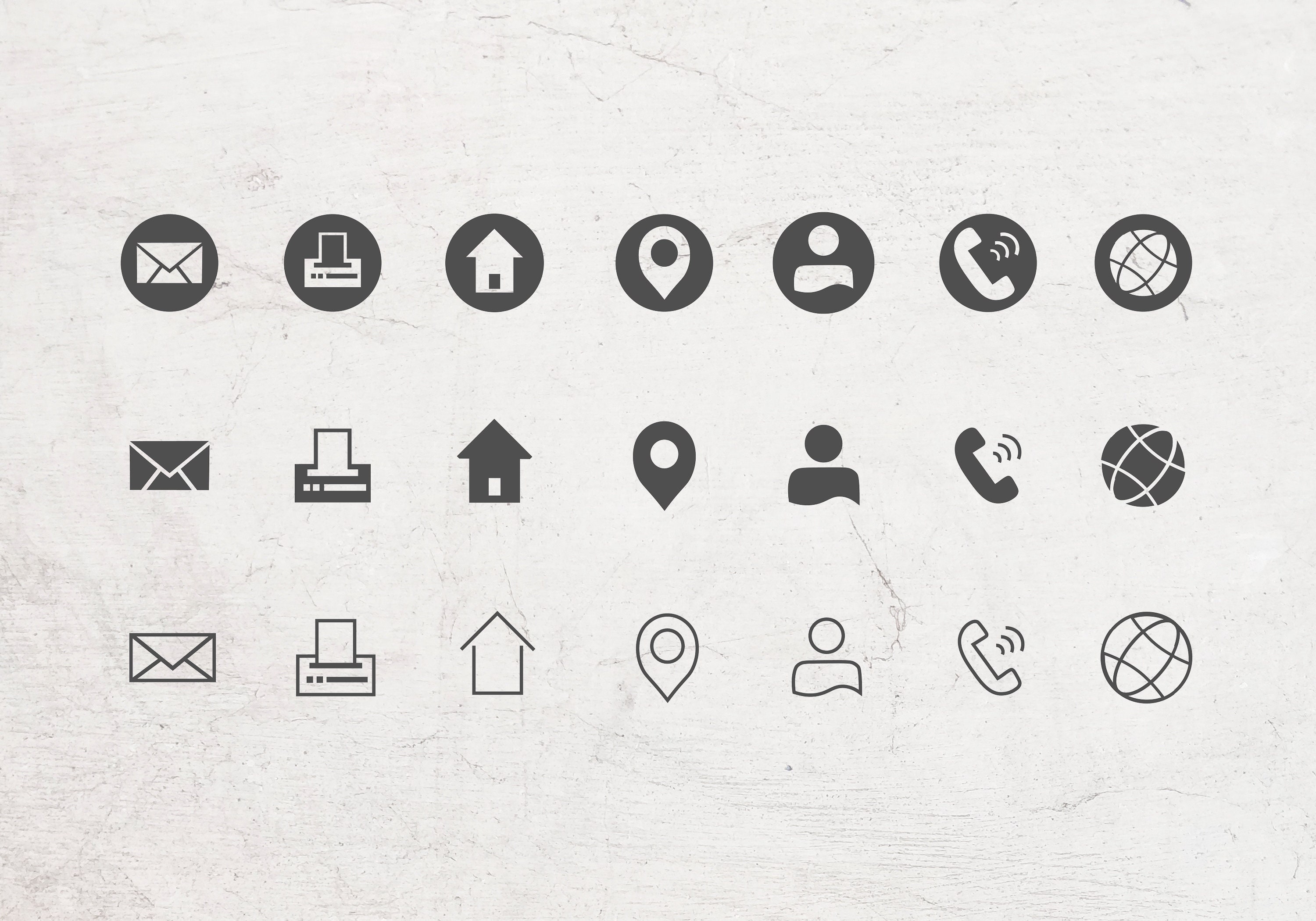 Traditional Grey Contact Icons | Digital Grey Contact Buttons | Grey ...