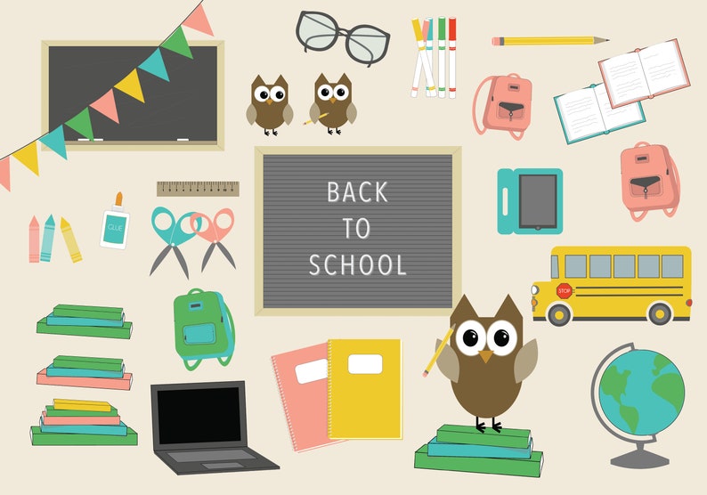 School Clipart Back to School Clipart Education Clipart Commercial Use ...