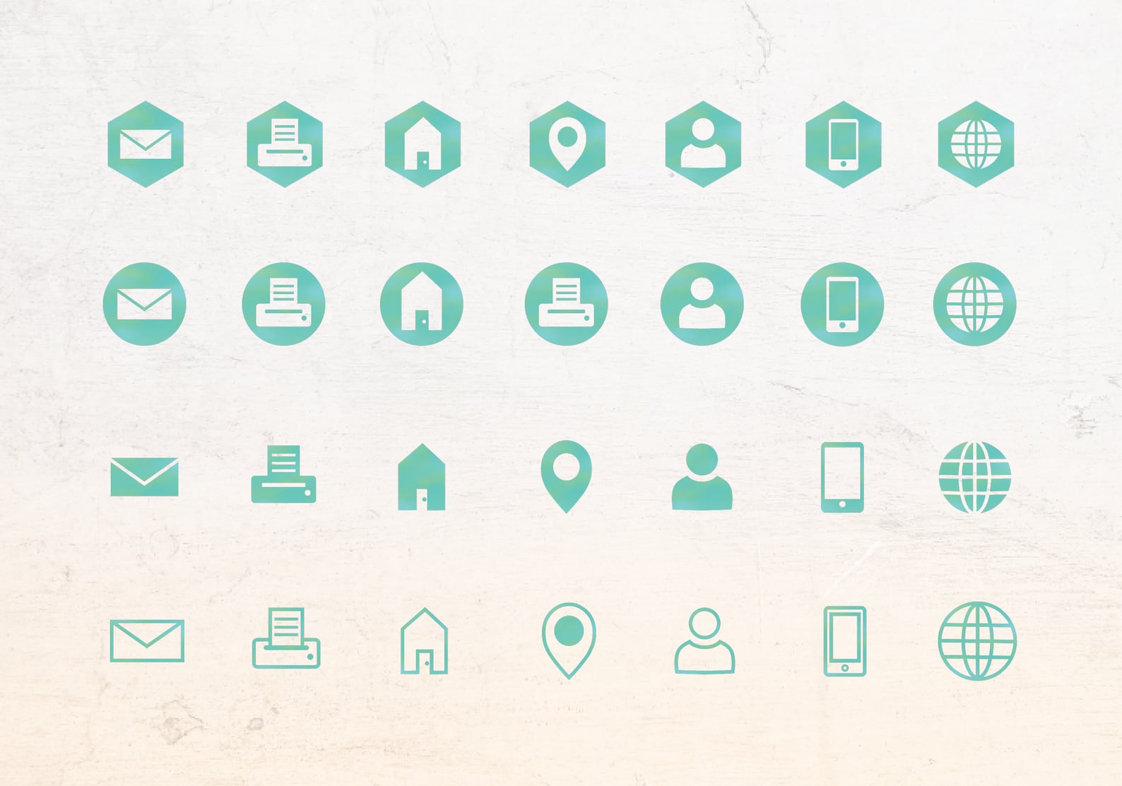 Watercolor Teal Contact Icons | Teal Digital Contact Buttons ...