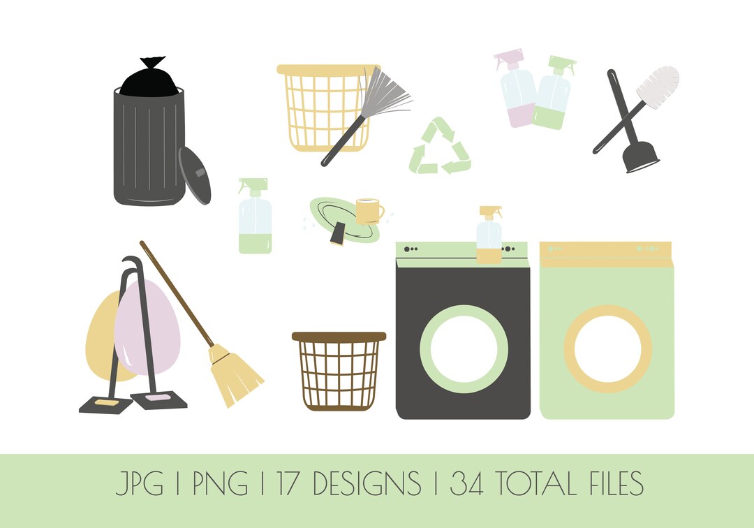 Cleaning Clipart | Chores Clipart for Kids | Housework Clipart ...