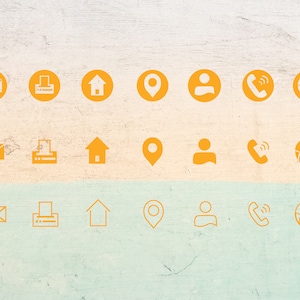 Traditional Orange Contact Icons | Digital Orange Contact Buttons ...