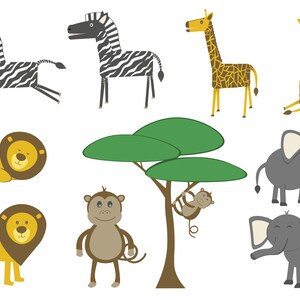 Safari Animals Clipart | Safari Clipart | Commercial Use | Jungle ...