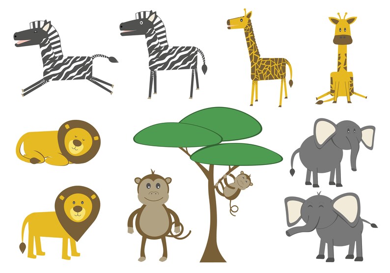 Safari Animals Clipart | Safari Clipart | Commercial Use | Jungle ...