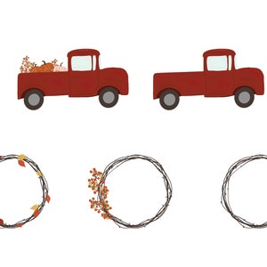 Fall Pumpkin Patch Clipart | Autumn Clipart | Vintage Truck Clipart ...