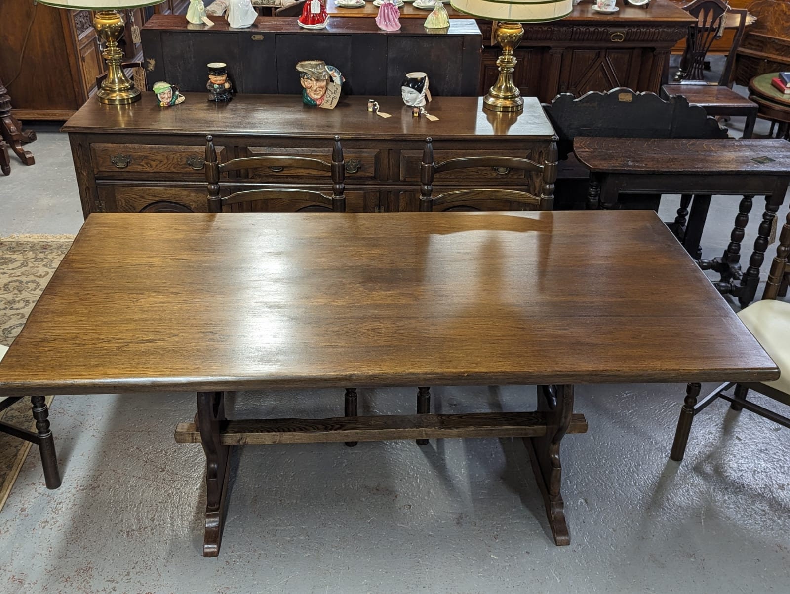 Vintage Oak Refectory Table 6 Oak Chair Delivery Quote on - Etsy UK
