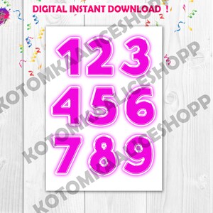 INSTANT Cake Topper + Big Numbers From 1 to 9 Years • Cake Topper for ...
