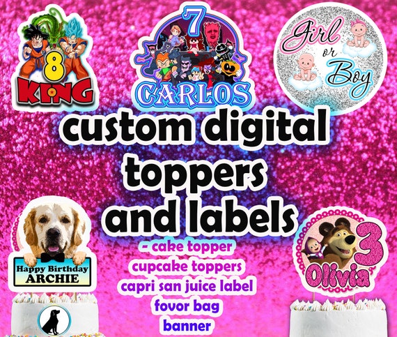 Personalized Cake Toppercustom Digital Topper12 Cupcake - Etsy