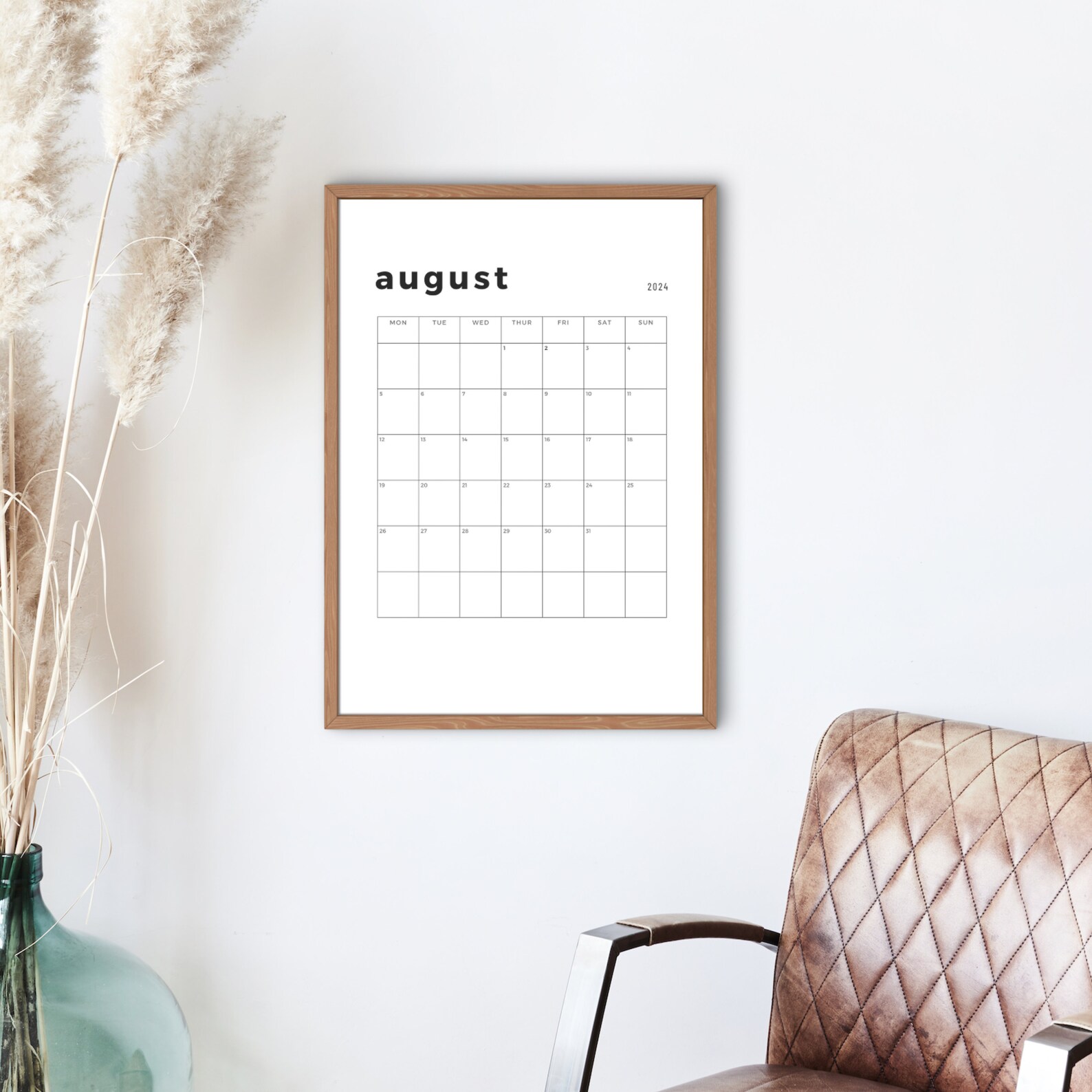 Printable 2024 Portrait Month to View Calendar Digital Download ...