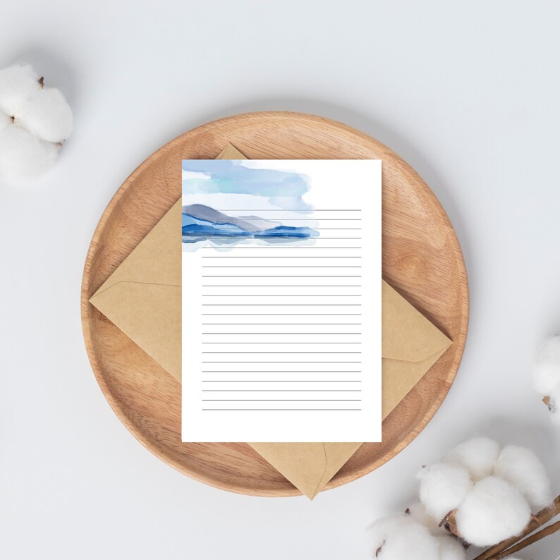 Printable Watercolour Design Notepaper Set Digital Download - Etsy