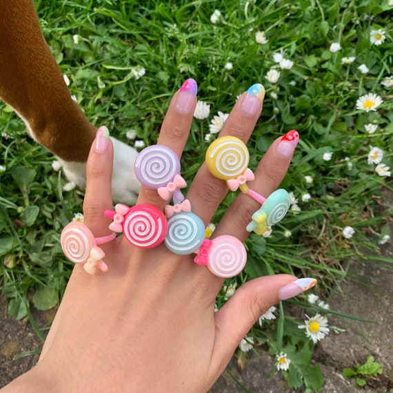 Kawaii Lollypop Rings - Etsy UK