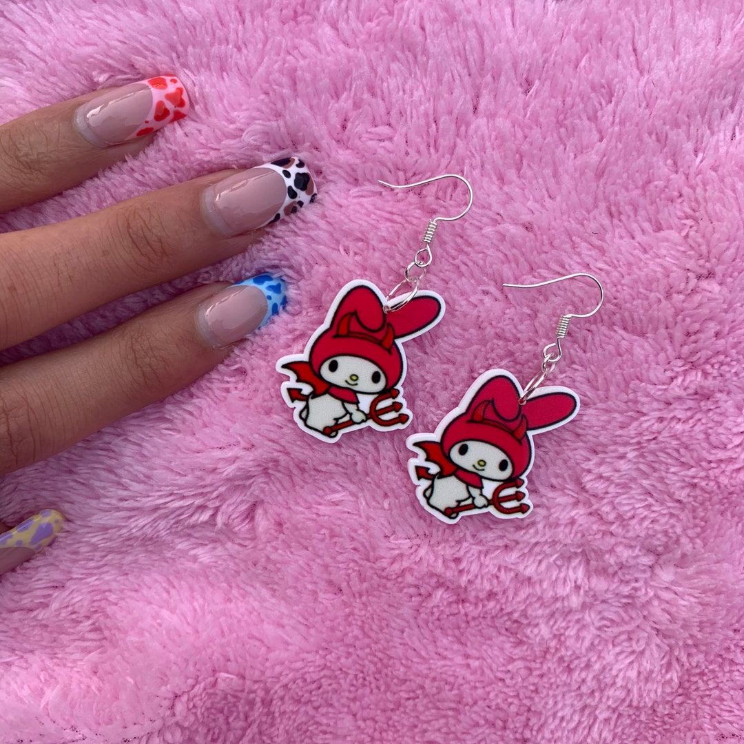 Kawaii Bunny Devil Earrings - Etsy