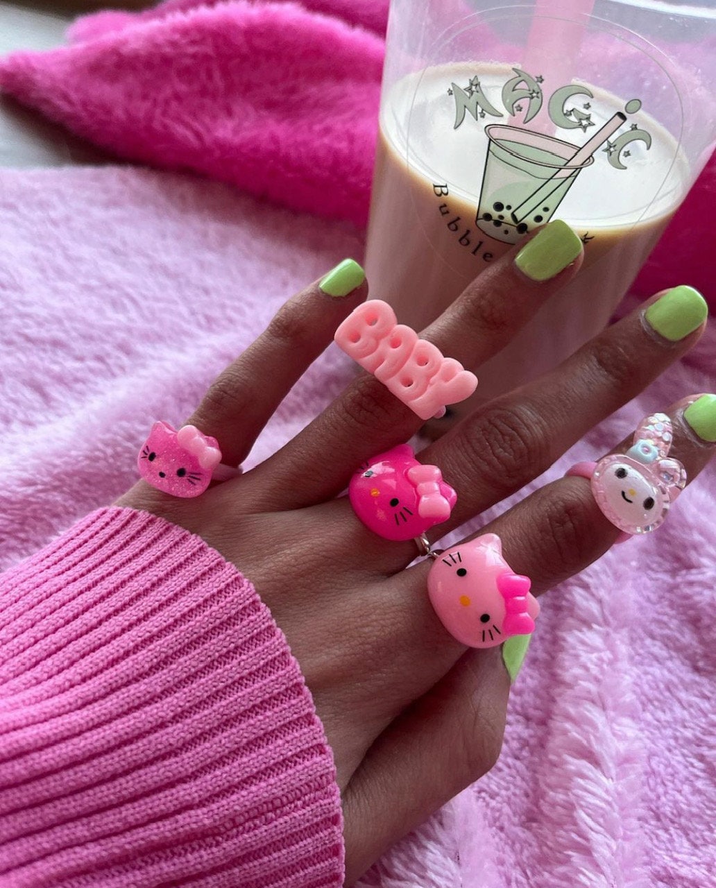 Colourful Kitty Rings, Rainbow, Kawaii Ring - Etsy