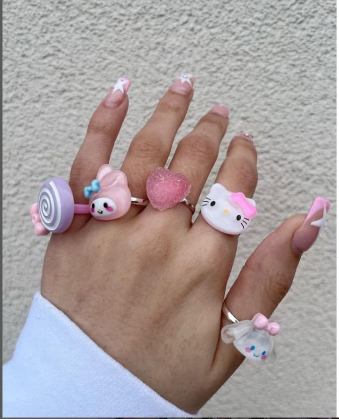Sugar Heart Ring, Kawaii Ring, Decora Ring, Cutecore Ring, Sweets Ring ...