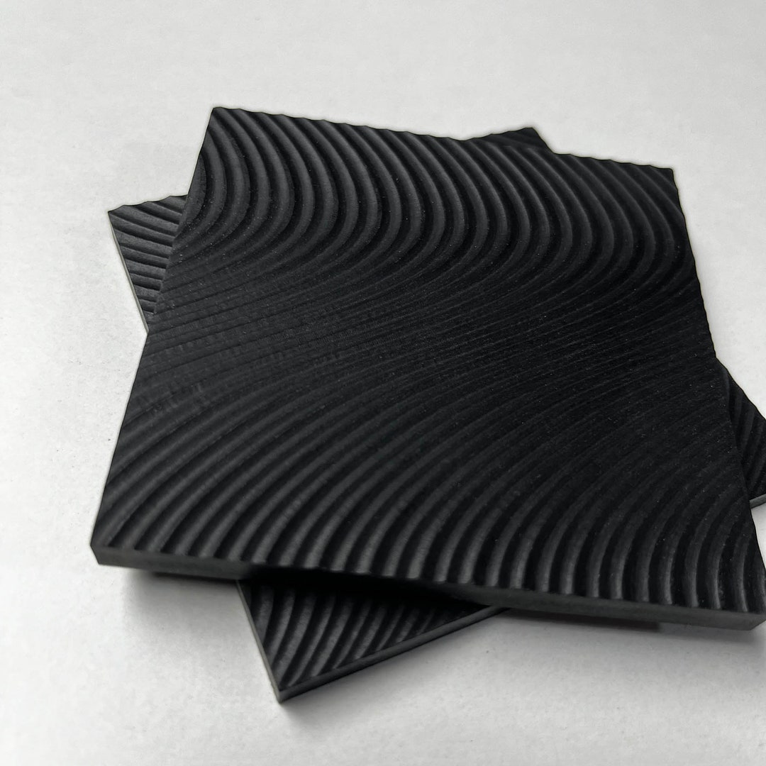 Authentic Square Black Japanese Coasters Pair. Crafted From Recycled ...