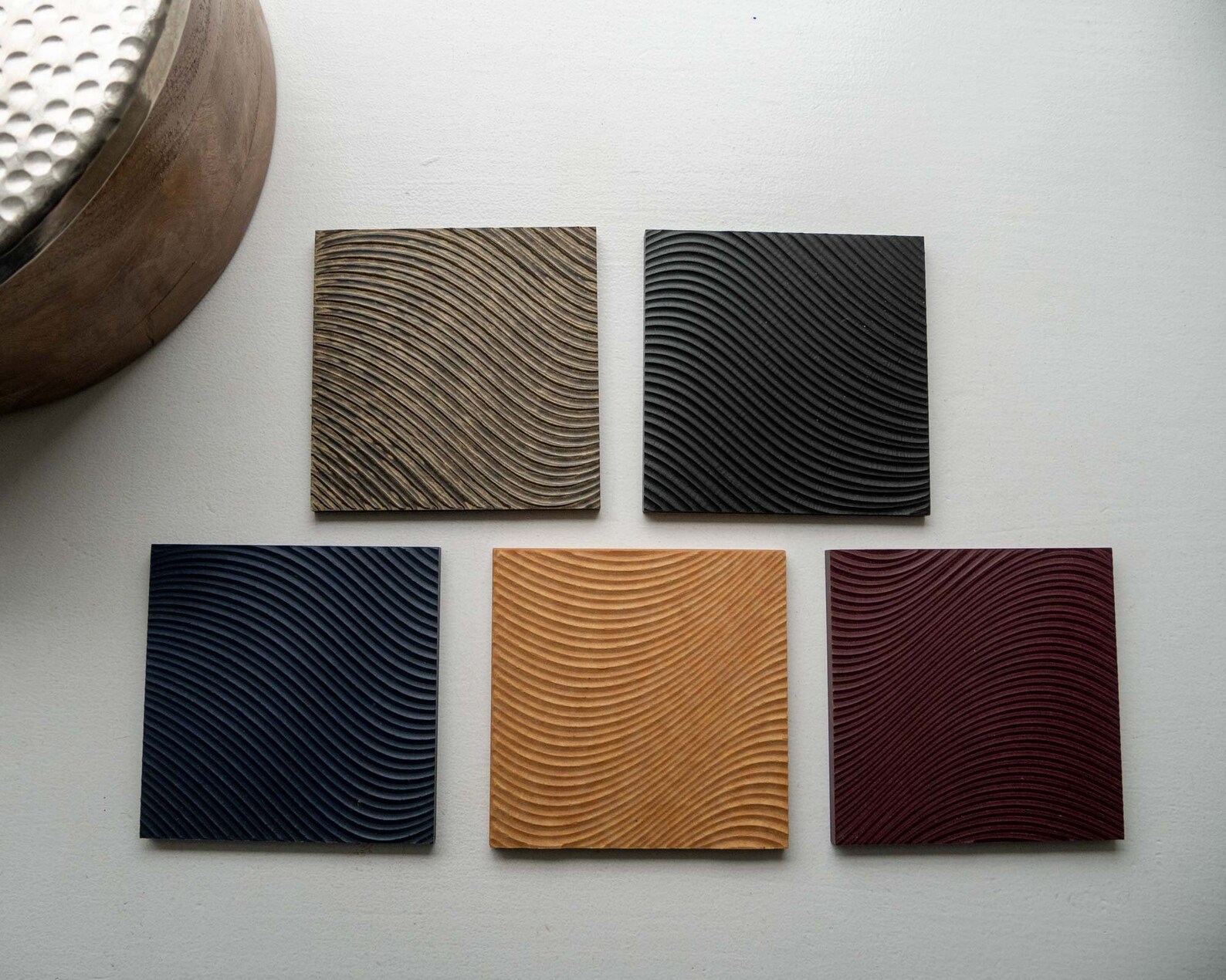 Authentic Square Black Japanese Coasters Pair. Crafted From Recycled ...