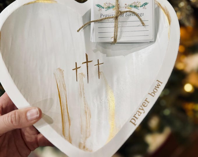 Prayer Bowl, Wooden Prayer Bowl With Prayer Cards, Blessing Bowl ...