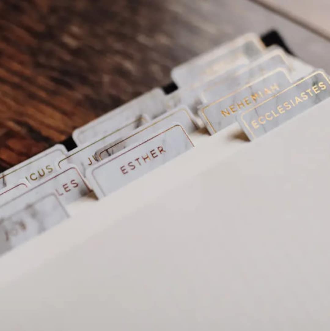 Christian Bible Tabs Marble Bible Tabs Christian Gift Books of the ...