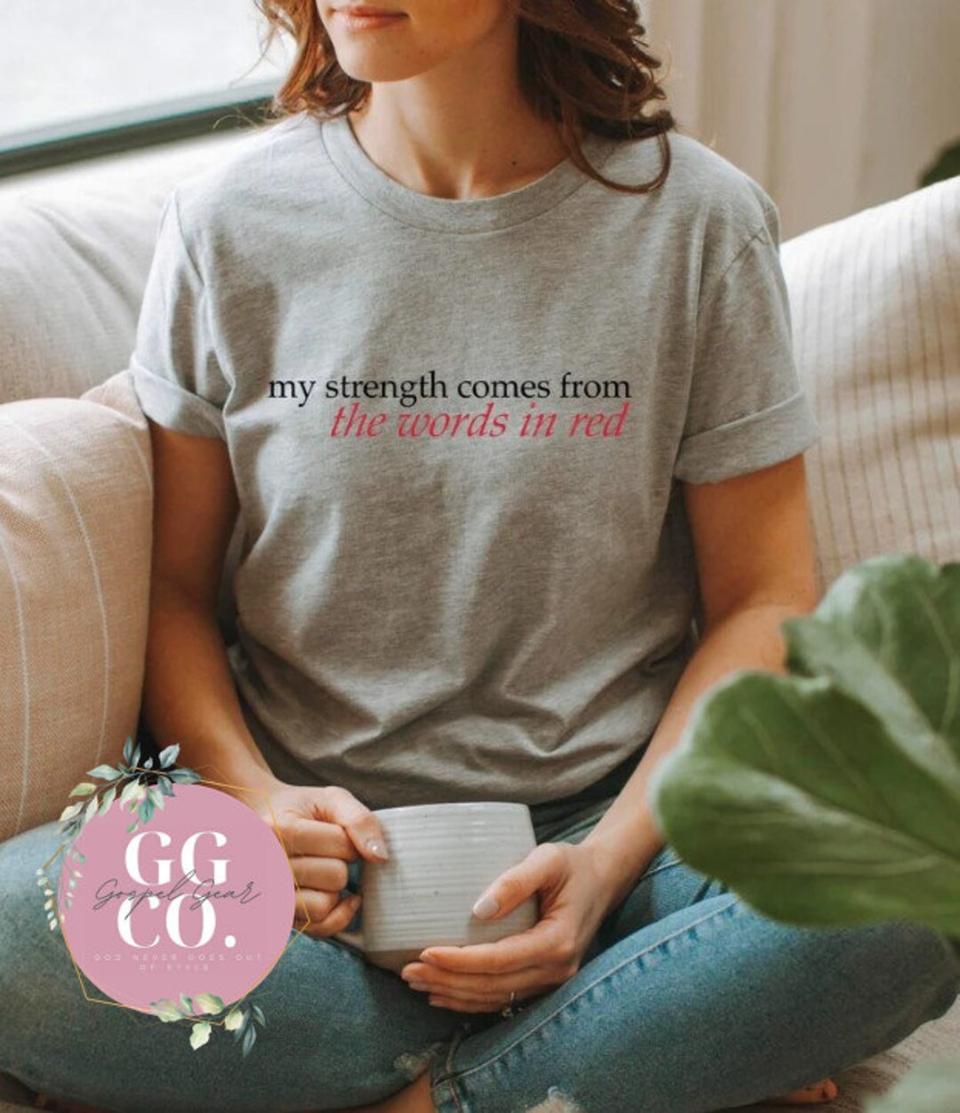 Christian Tee Words in Red Bleached Christian Tee Jesus Tee Christian ...