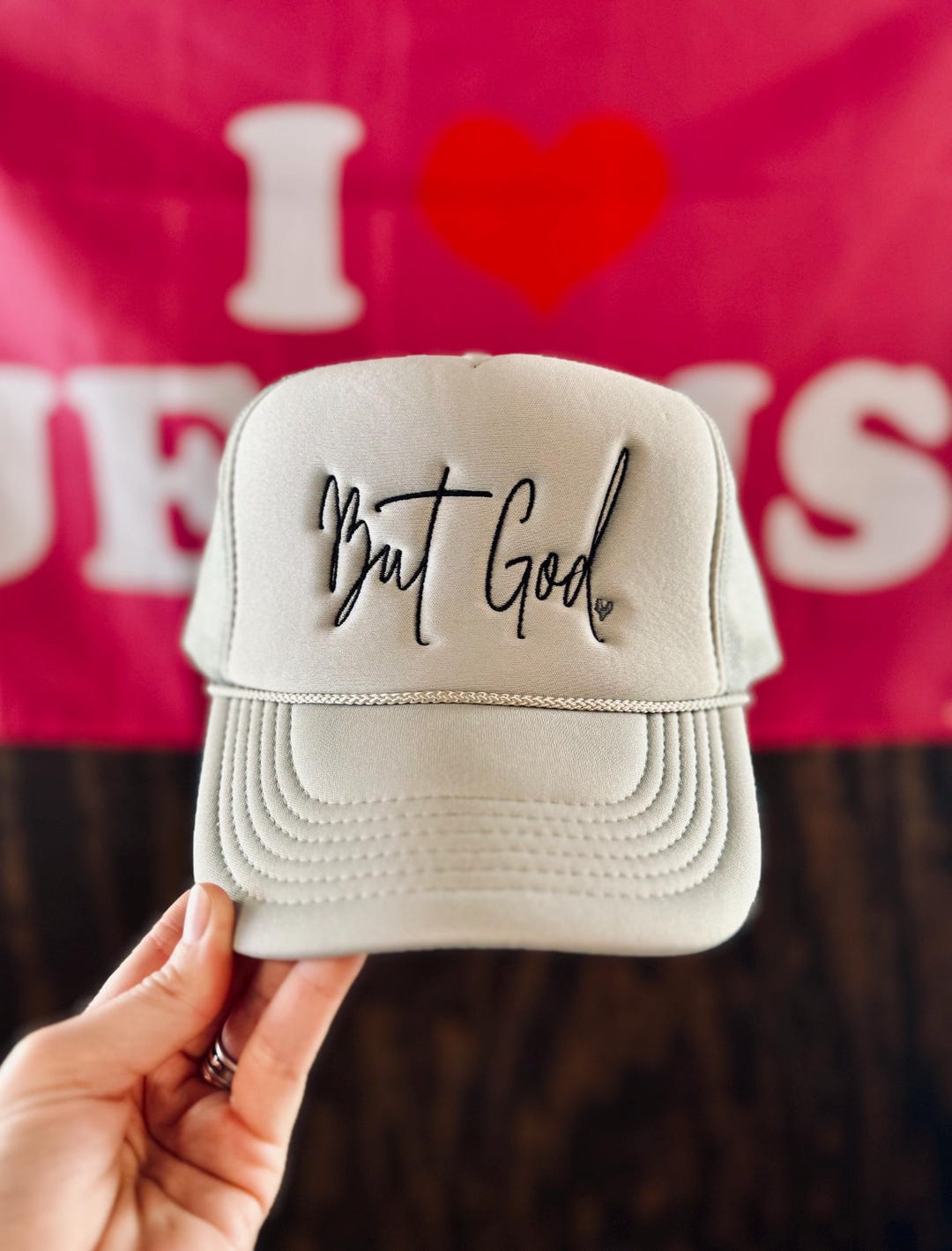 Christian Embroidered Trucker Hat, but God Trucker Hat, Foam Mesh Cap ...