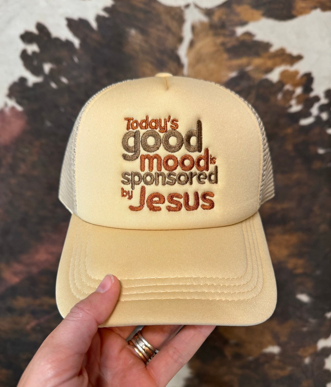 Christian Embroidered Trucker Hat, Todays Good Mood Trucker Hat, Foam ...