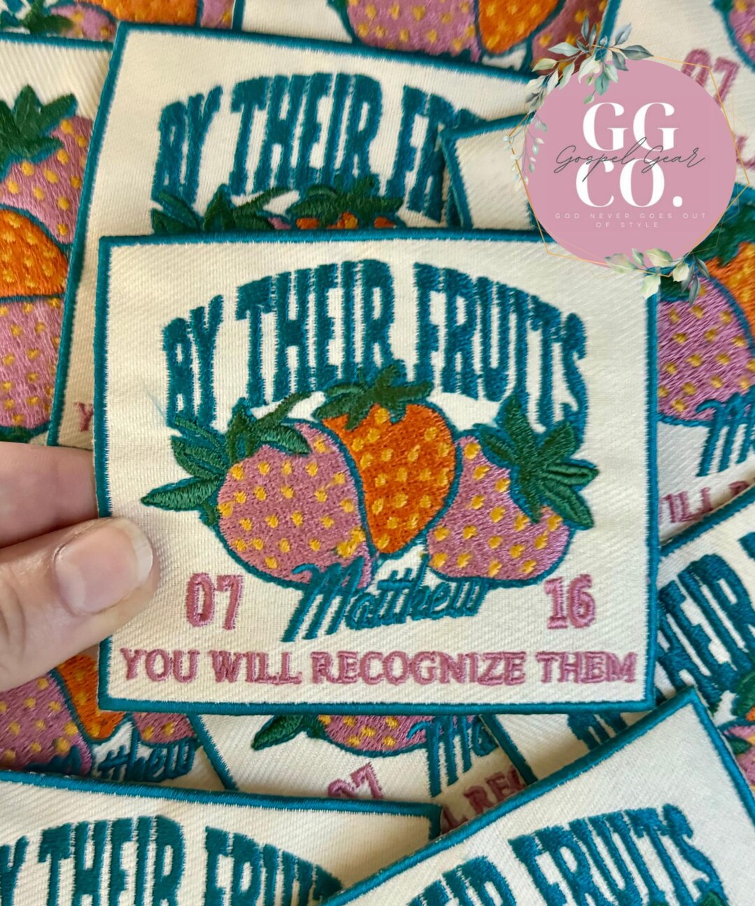 By Their Fruits Patch, Christian Hat Patch, Embroidered Patch, Trucker ...