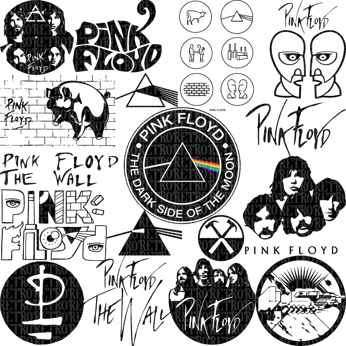 Paquete SVG de Pink Floyd, Svg-Png-Pdf, archivo cortado para Cricut ...