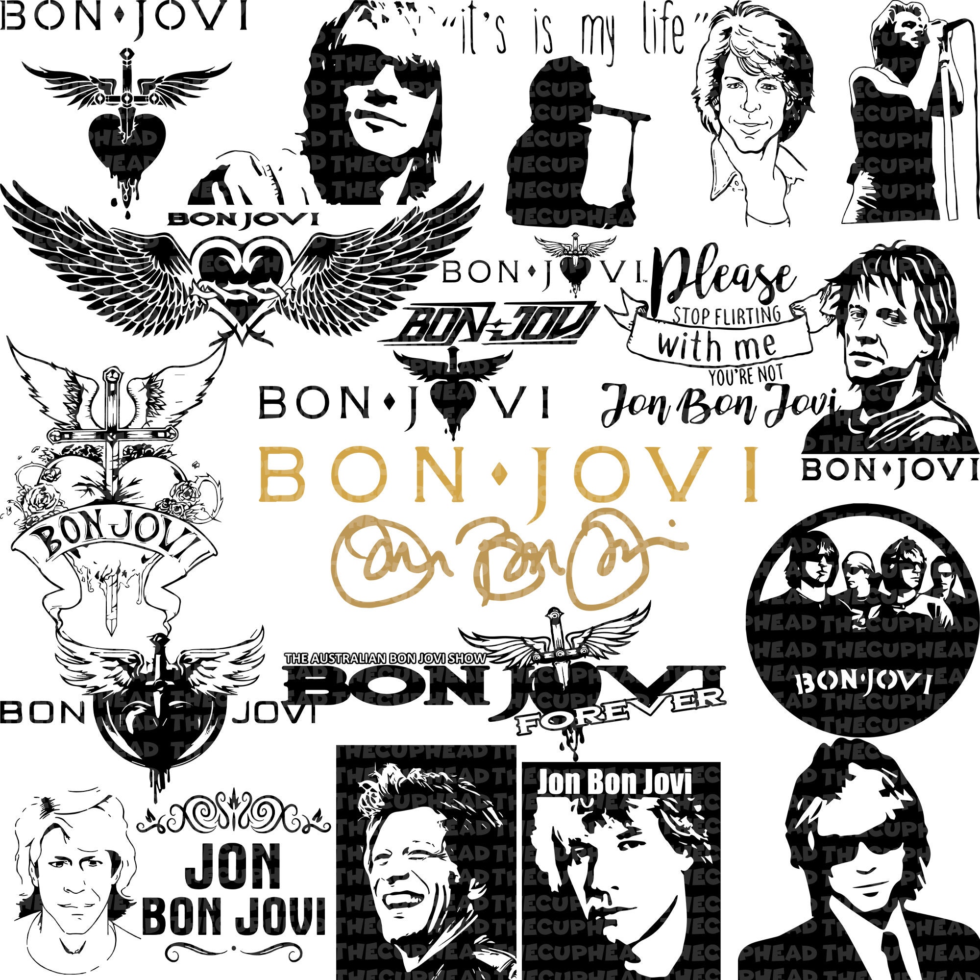 20 Bon Jovi SVG Bundle, Jon Bon Jovi SVG, Svg-png-pdf, Rock Band SVG ...