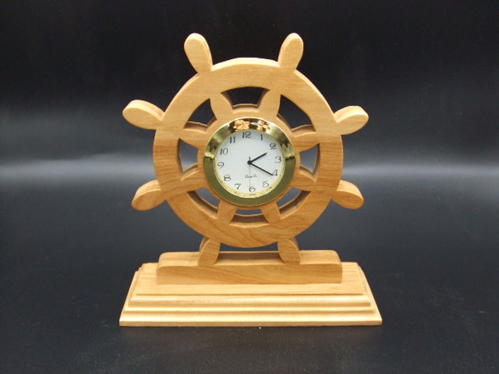 Handmadw Wooden Ship's Wheel Mini Clock - Etsy